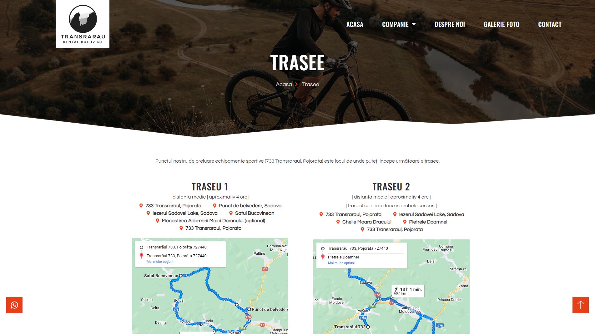 Trasee - EMTB Rental Transrarau - BUCOVINA